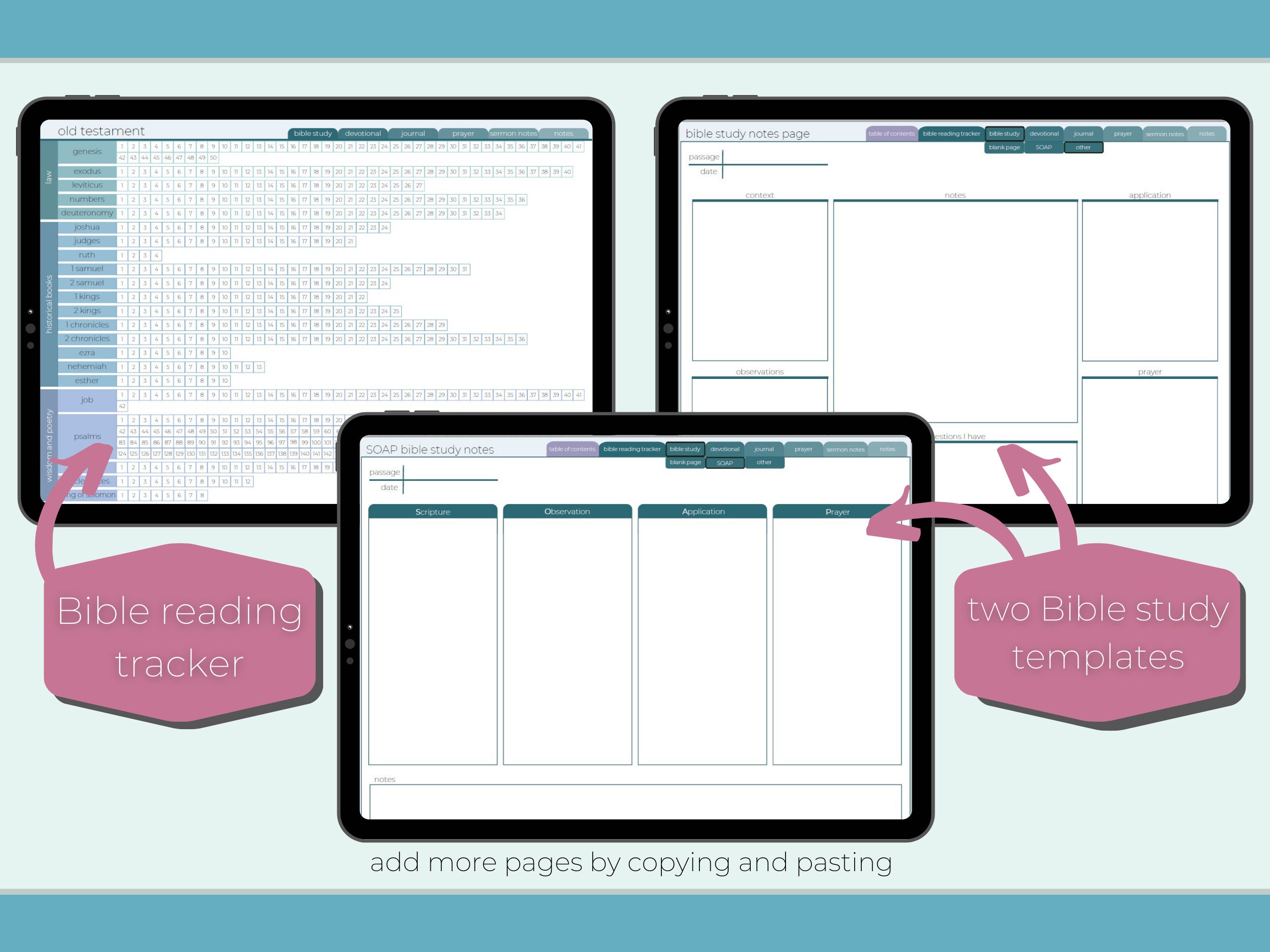 Digital Bible Journal and Faith Planner Goodnotes, Notability Bible ...