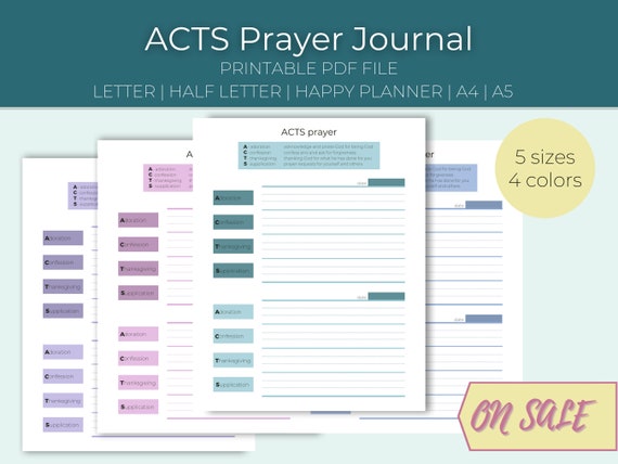 ACTS Prayer Journal Prayer Requests Journal Prompt Prayer - Etsy