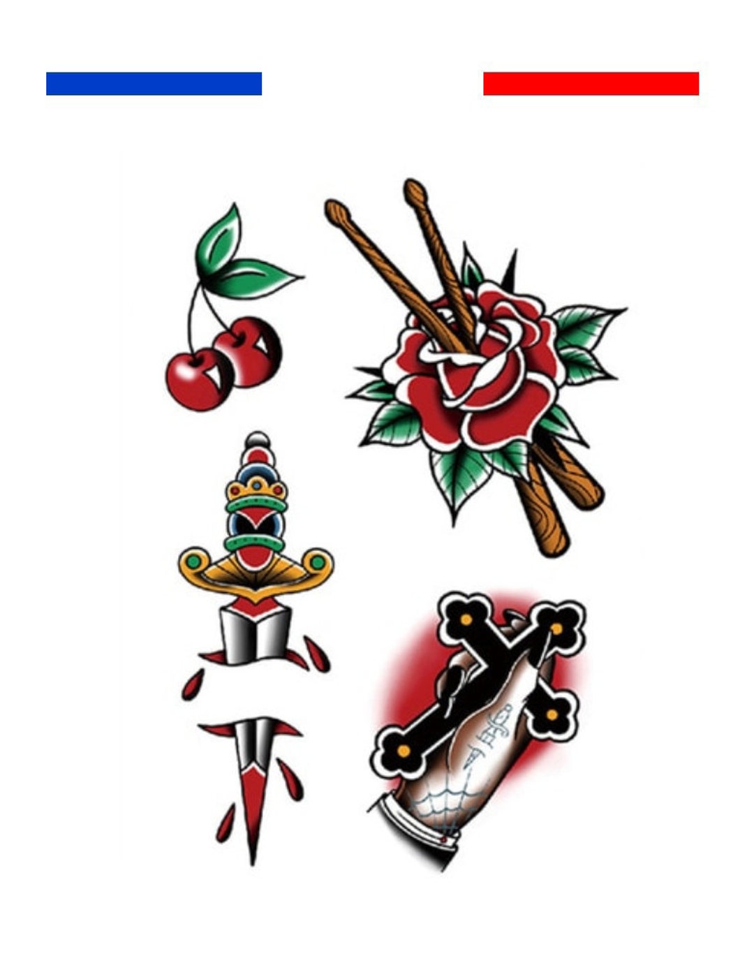 Old School Color Arm Tattoo - Etsy