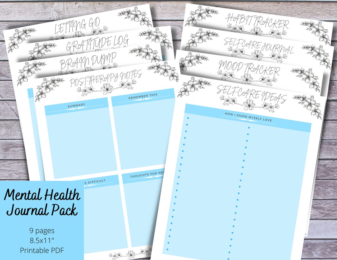 Mental Health Journal Pack (full Color) - Etsy