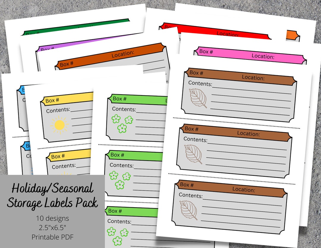 Seasonal/holiday Storage Labels Bundle - Etsy