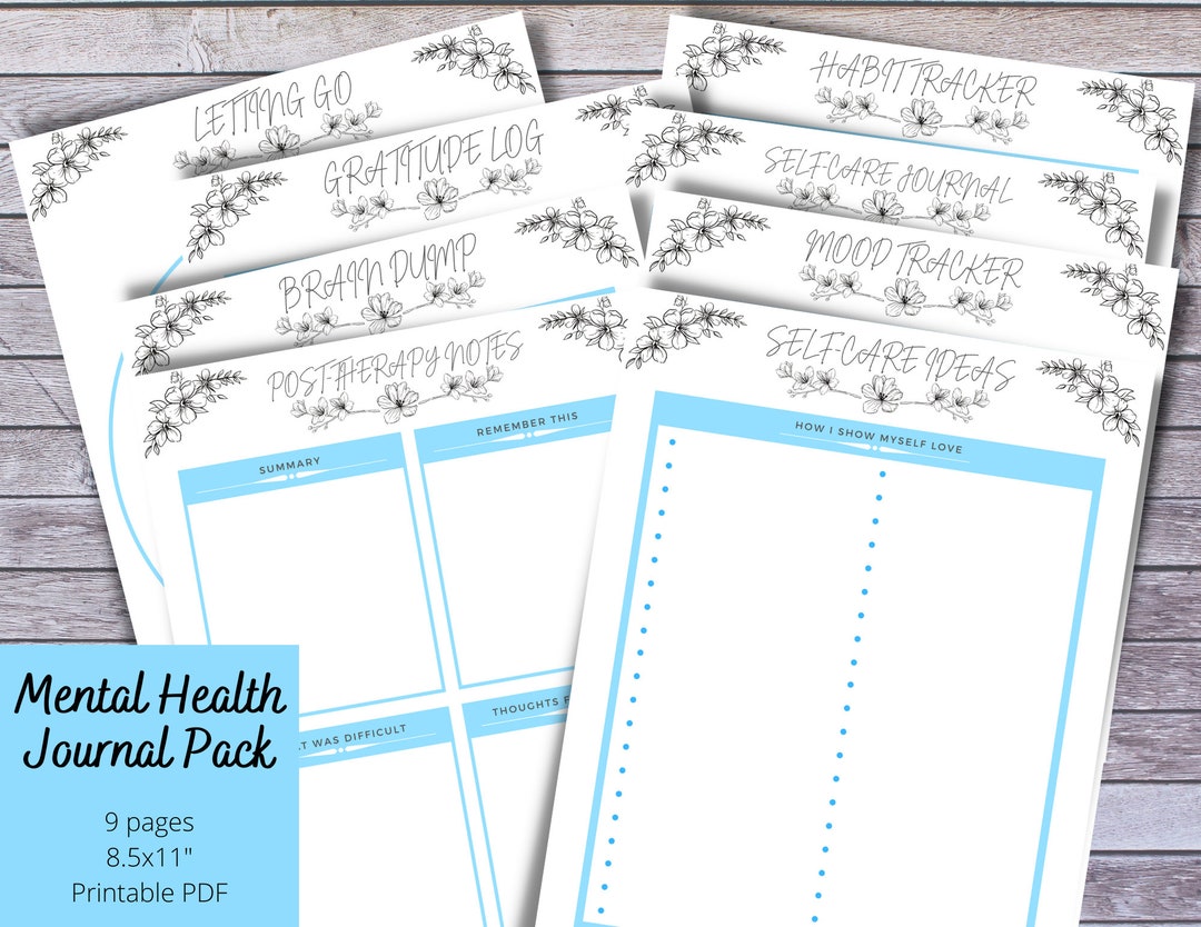 Mental Health Journal Pack (low Color) - Etsy