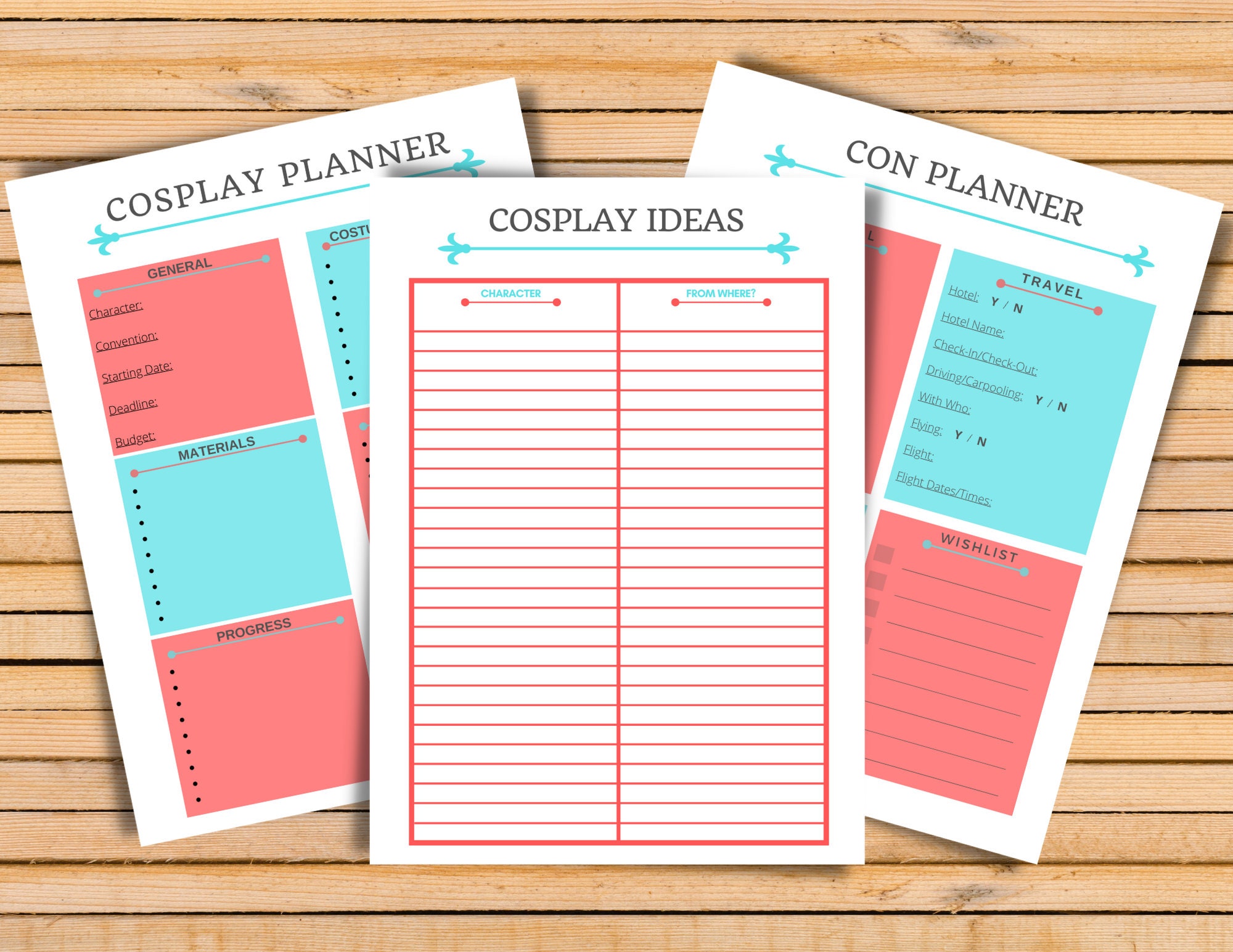 Cosplay Planner (full Color) - Etsy