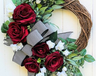 Red Roses Wreath - Etsy