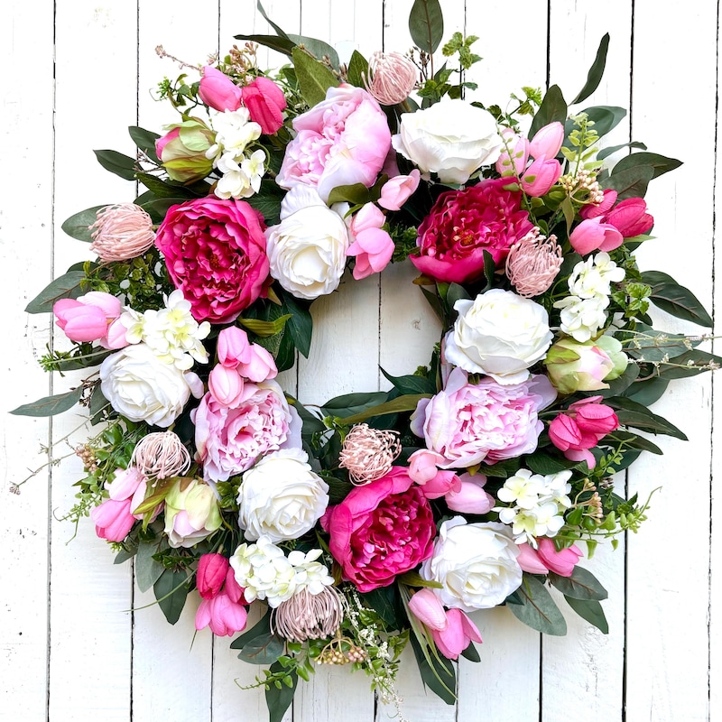Pink Spring Wreath - Etsy
