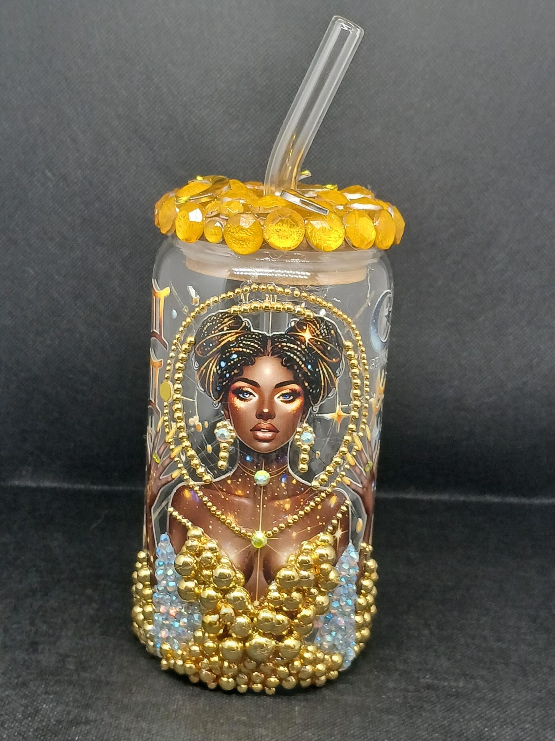 Coffee Glass Gold Zodiac Mug - Etsy