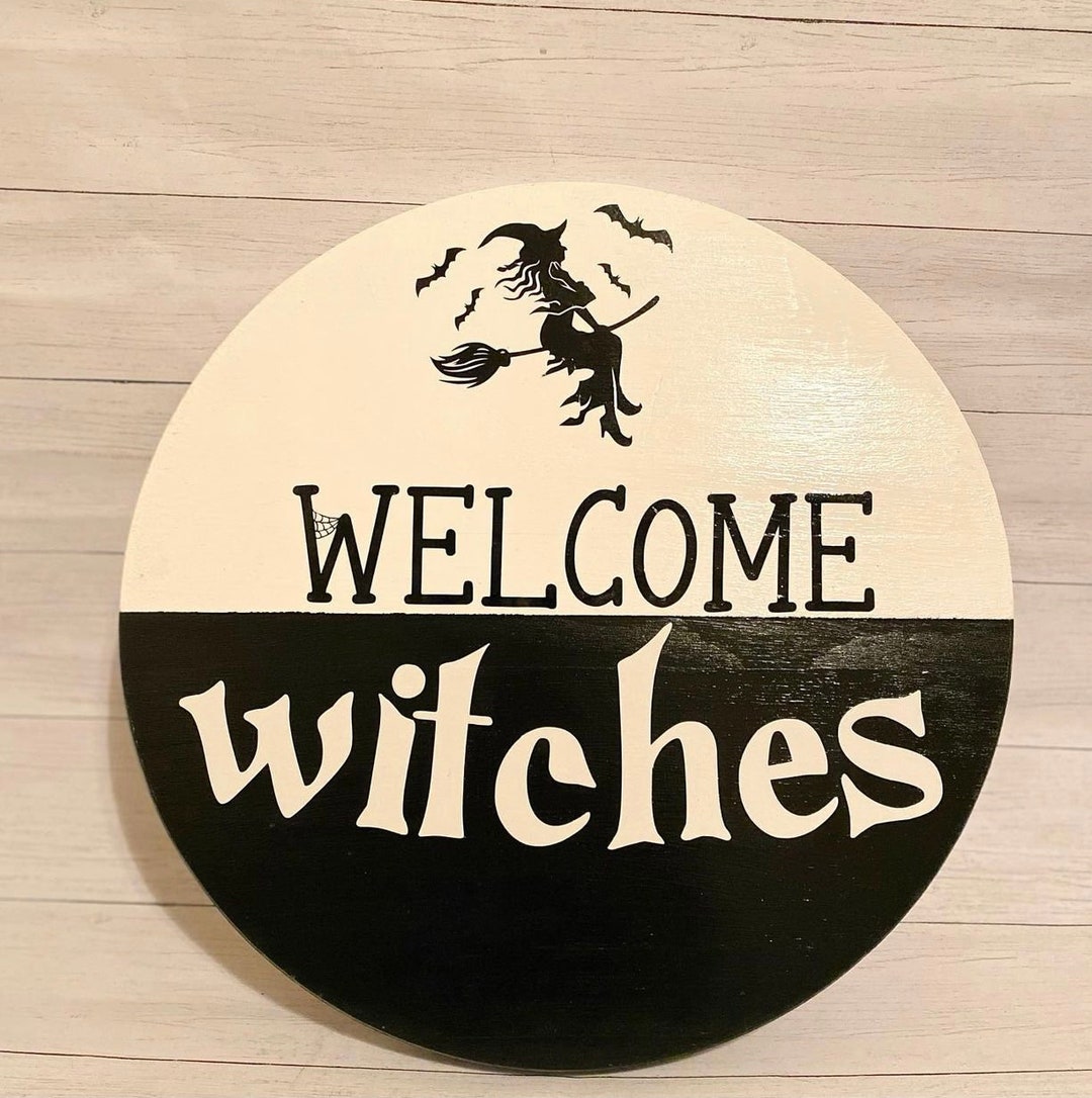 Door Hanger | Welcome Witches | Halloween Sign - Etsy