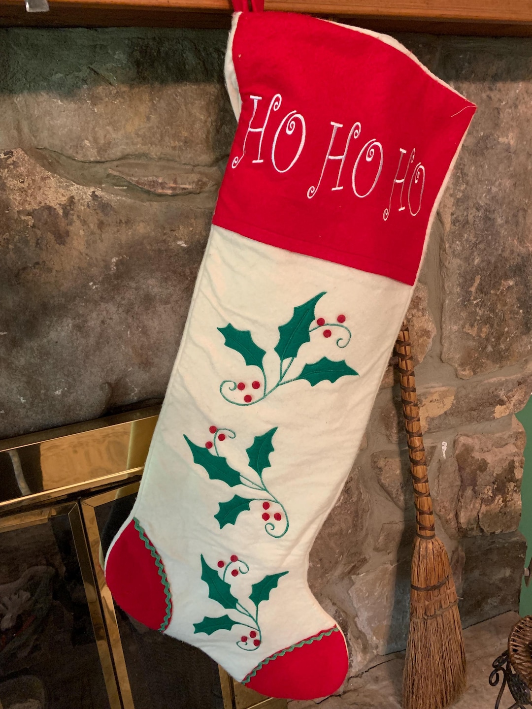 Vintage, Extra Large, Ho Ho Ho, Christmas Stocking - Etsy