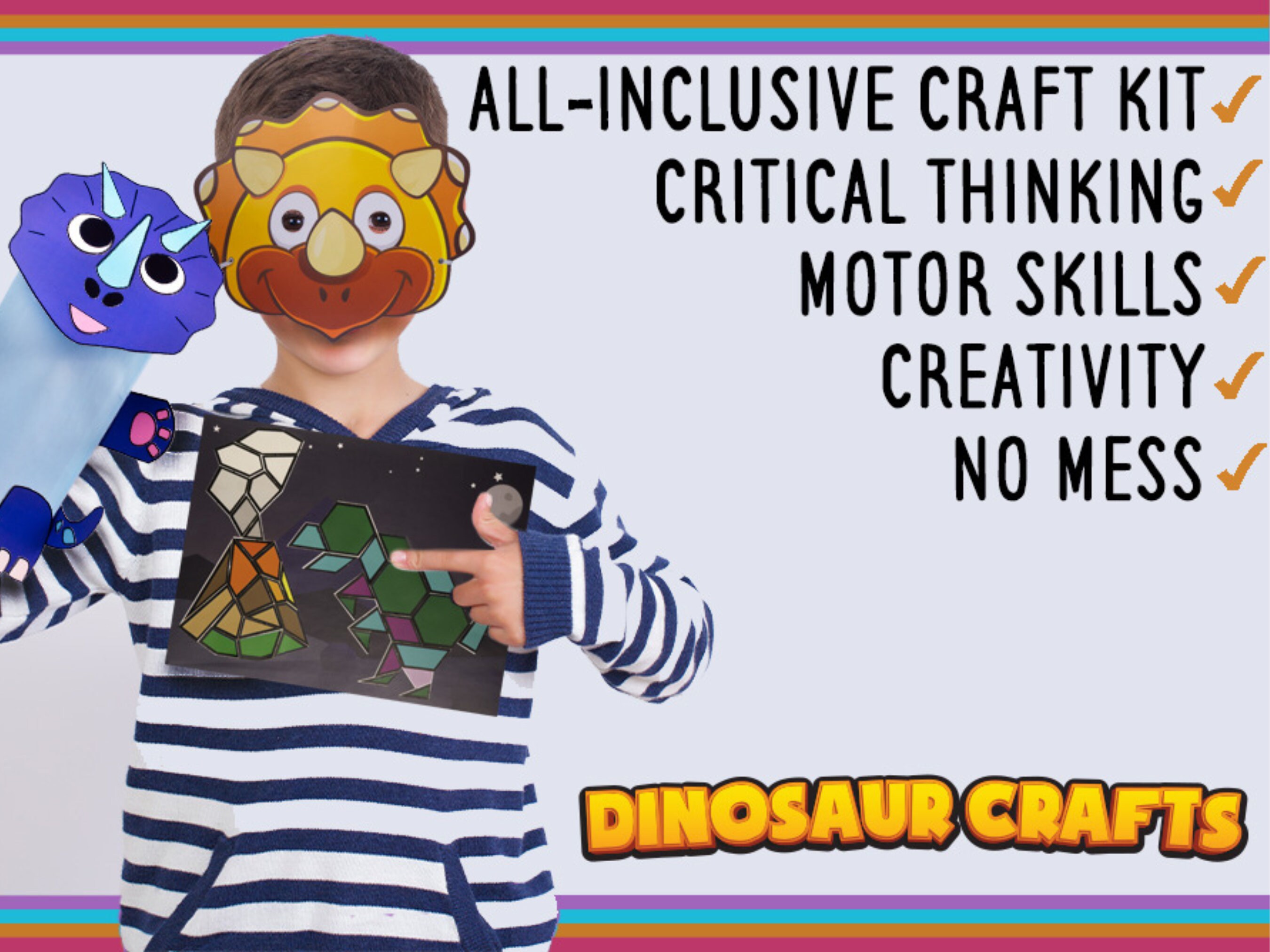 Big Box of 20 Dinosaur Paper Crafts for Kids 20 All-inclusive Fun ...