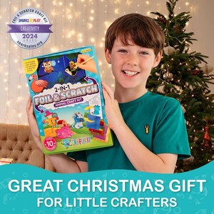 Craftikit ® Animal Foil Art & Rainbow Scratch Art for Kids 2-in-1 Arts ...