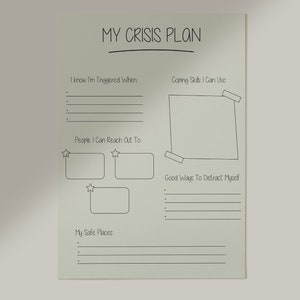 Printable Safety Crisis Plan Worksheet, Therapy Quotes, School ...