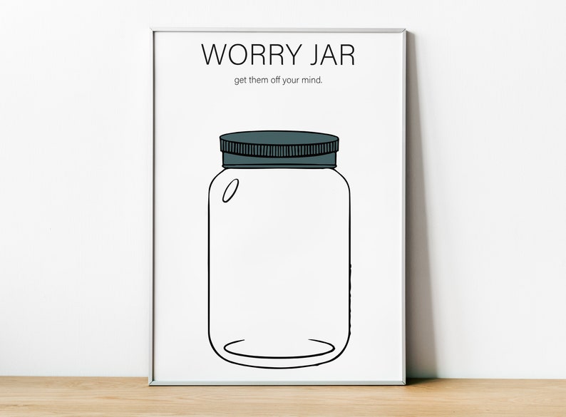 Printable Worry Jar Digital Therapy Quotes Mental Health - Etsy