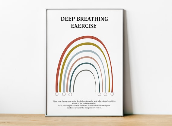 Deep Breathing Exercise Digital Poster Grounding Technique | Etsy
