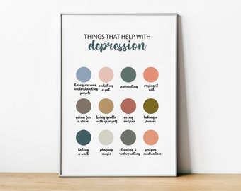 Depression Digital Print, Therapy, Counselor, Psychologist, Self Help ...