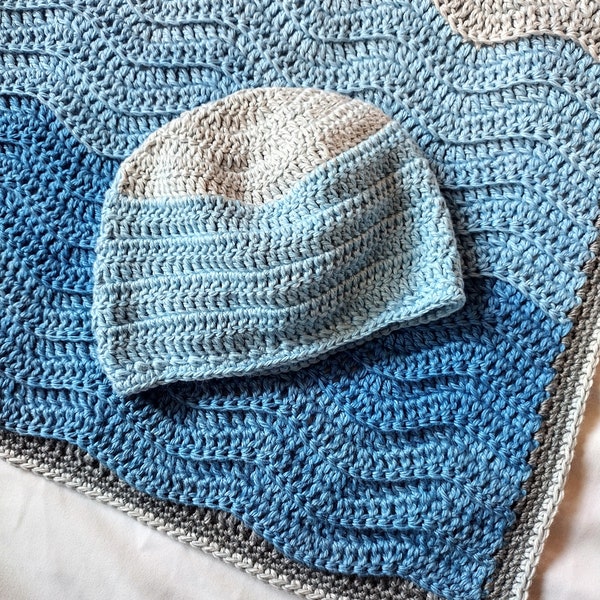 Blue Ripple Afghan - Etsy