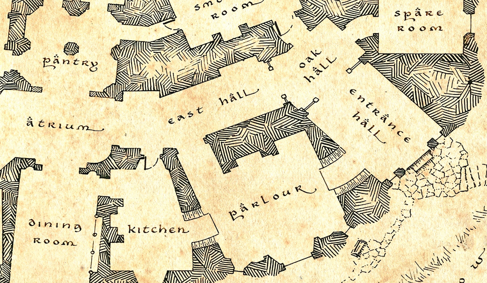 Bag End Shire Map From the Lord of the Rings Fantasy Home - Etsy