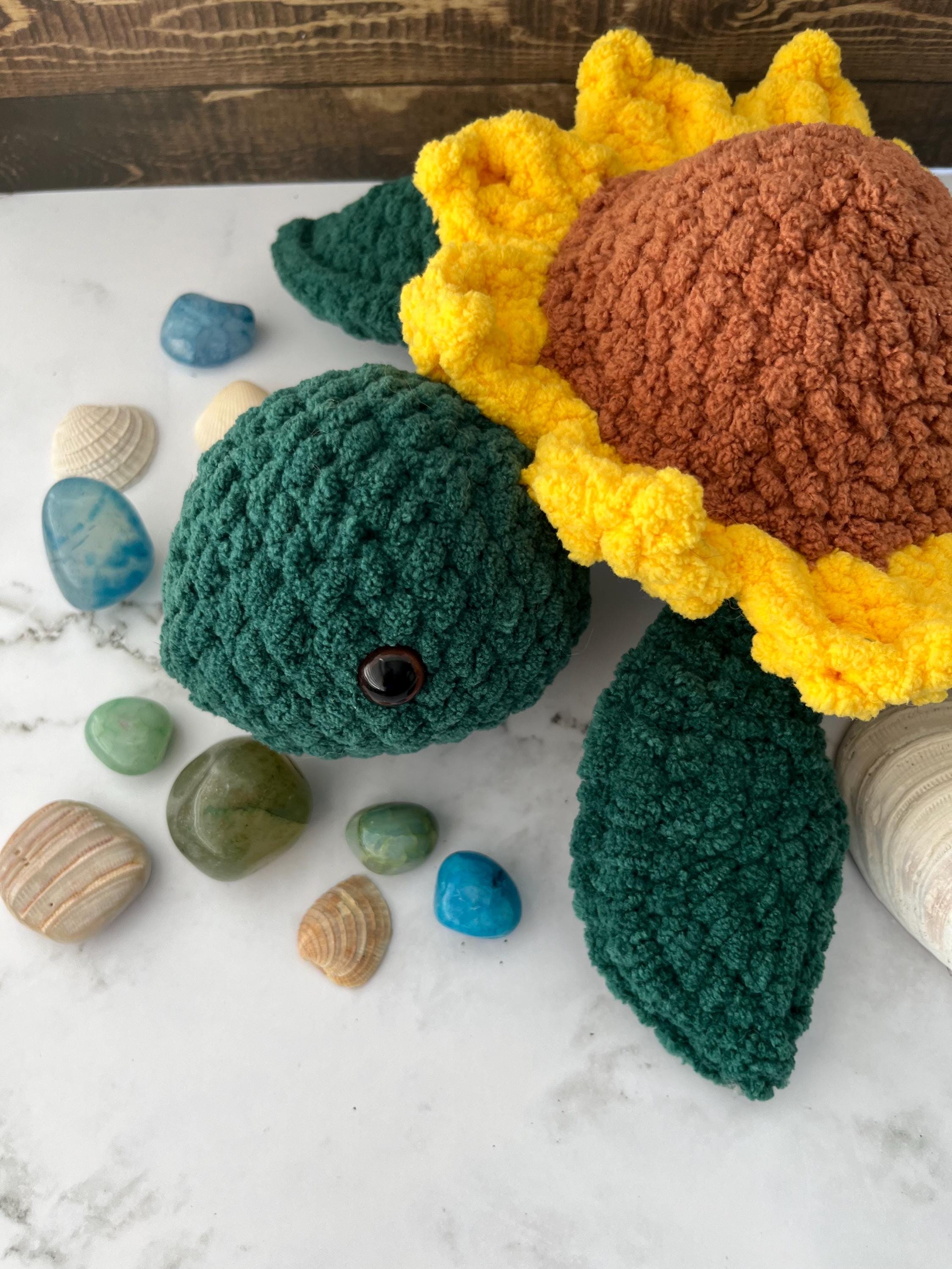 Amigurumi Sunflower Turtle, Sunflower Turtle, Sea Turtle Plushie ...