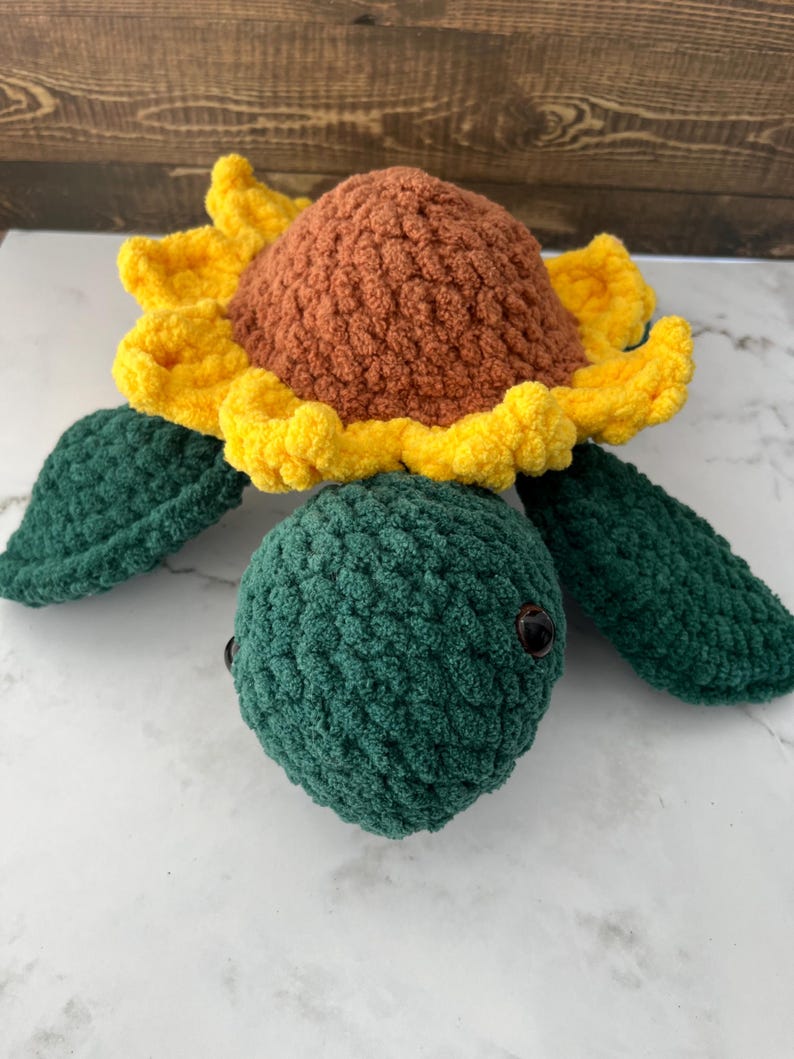 Amigurumi Sunflower Turtle, Sunflower Turtle, Sea Turtle Plushie ...