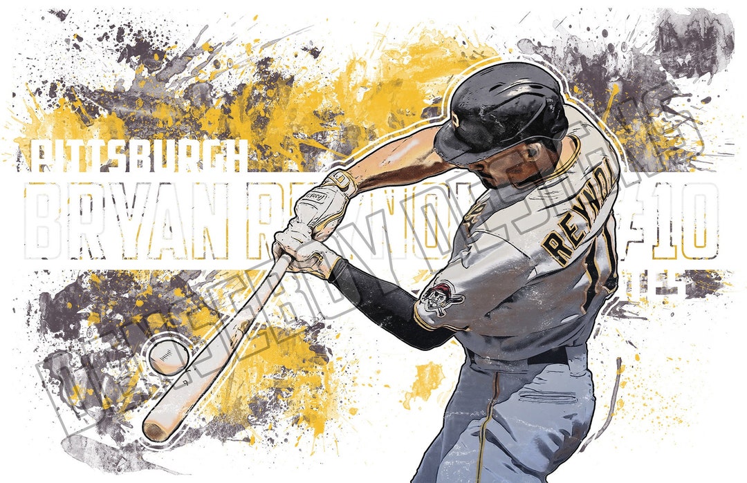 Bryan Reynolds, Pittsburgh Pirates, Poster Wall Art Printable, Man Cave ...