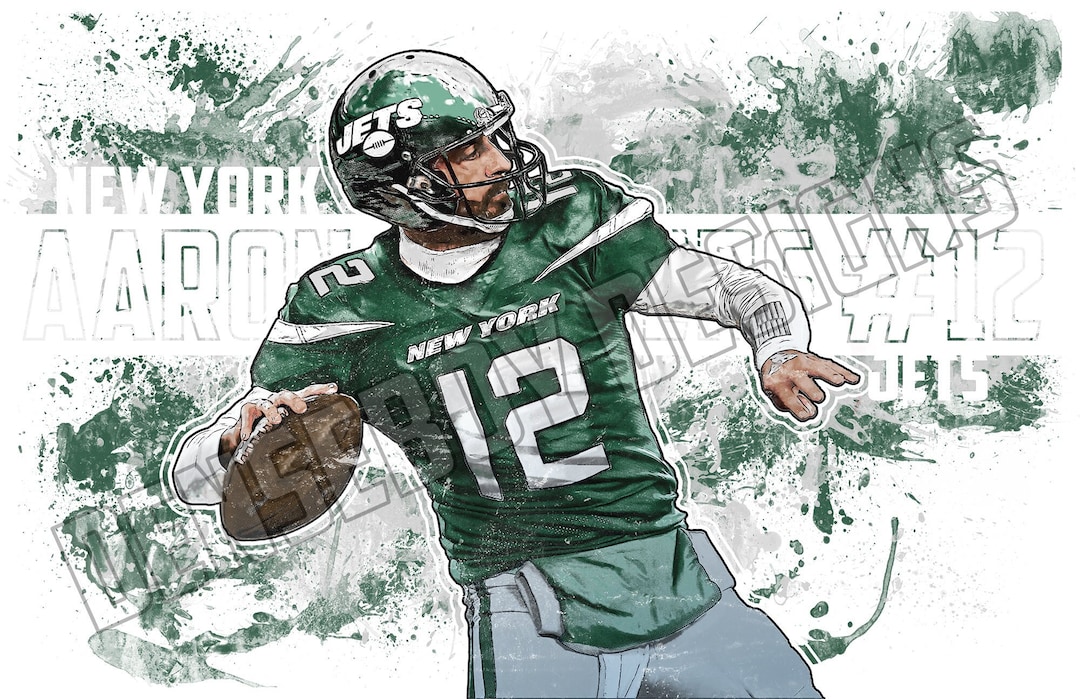 Aaron Rodgers, New York Jets, Poster Wall Art Printable, Man Cave Gift ...