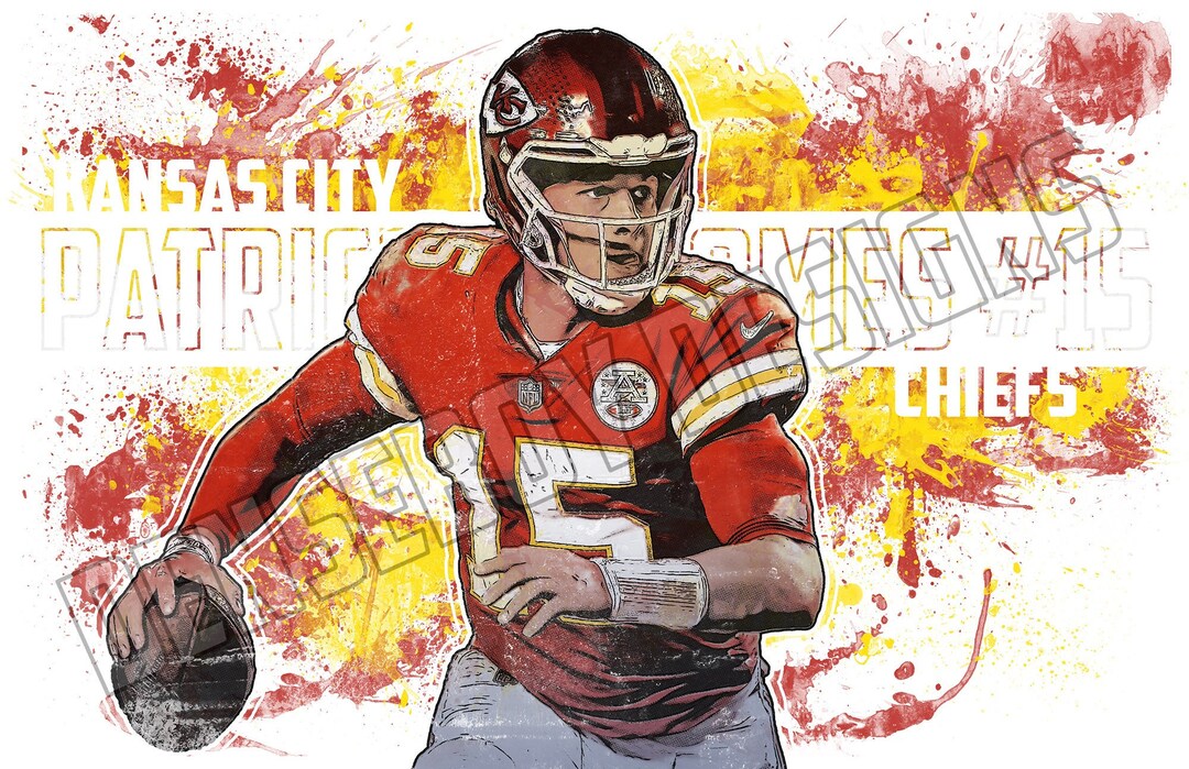 Patrick Mahomes Kansas City Chiefs Poster Wall Art - Etsy