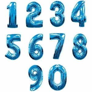40 Inch Giant Size Foil Number Balloons Rose Gold Blue Pink White ...