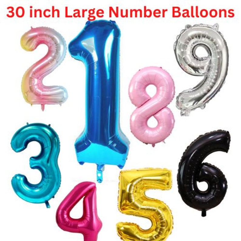 32 Inch Foil Number Balloons Baloons - Etsy UK