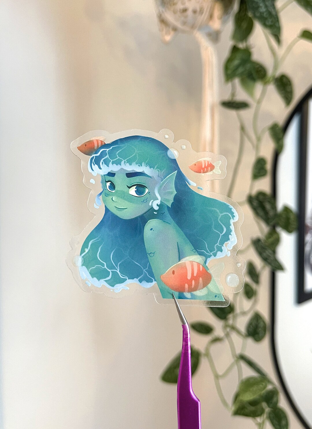 Daughter of the Sea Sticker | Clear Sticker | Mermaid Sticker | Glossy ...