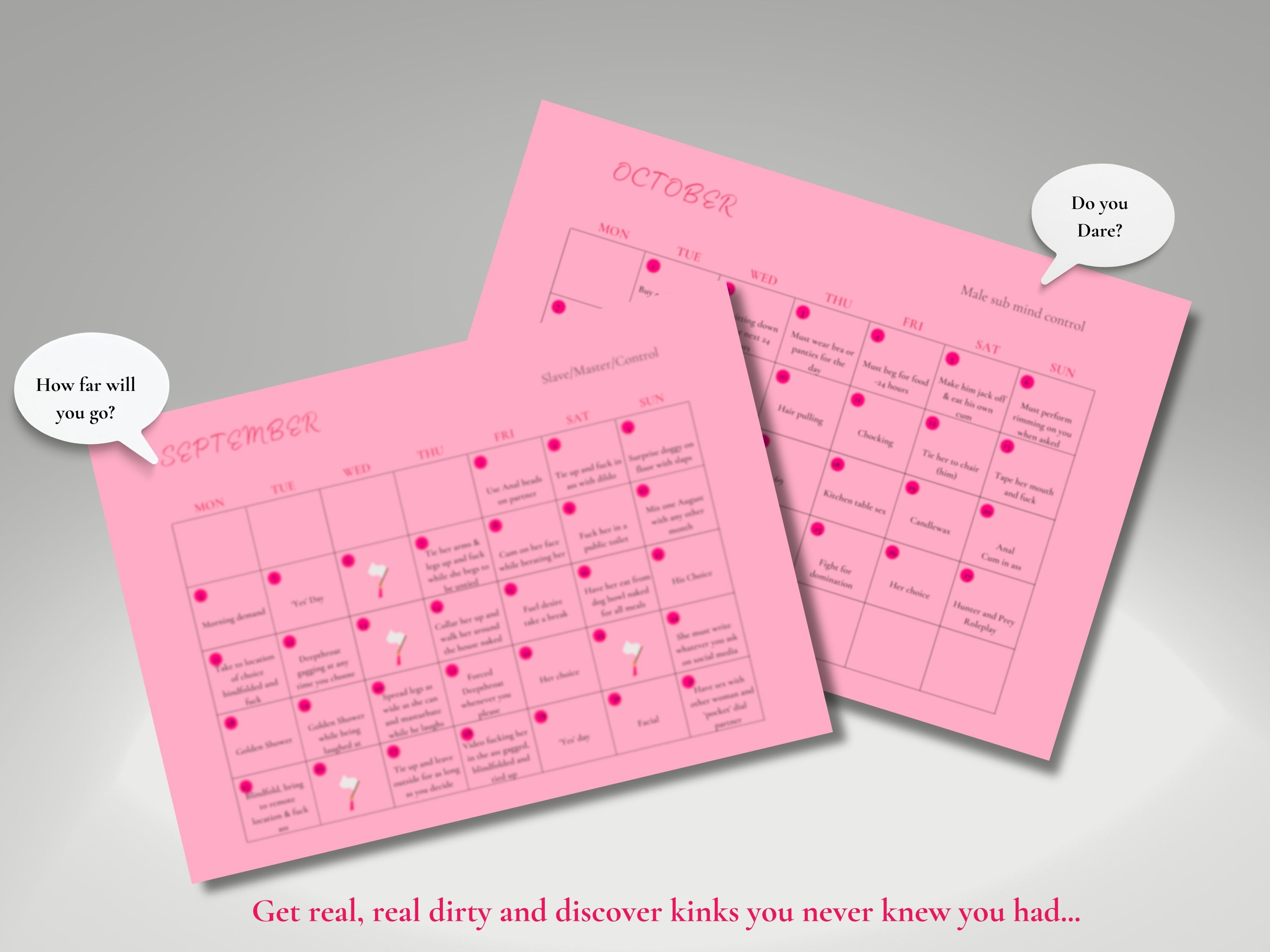 Kink and Fetish Calendar 2024 - Sex Game With Role-play Scenarios, BDSM ...