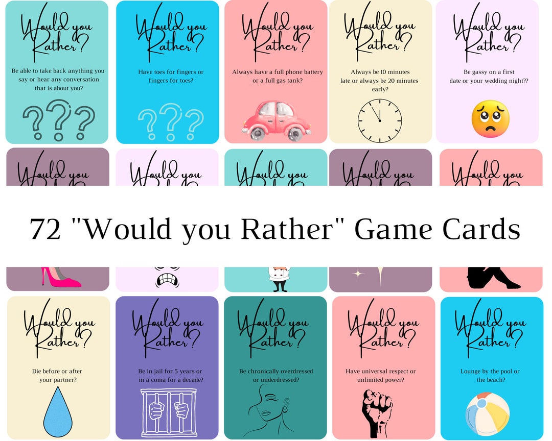 Would You Rather, Printable Party Game Cards - Etsy