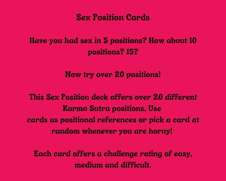 Sex Position Cards Karma Sutra Game Cards Kinky T Couples Sex