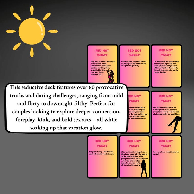 Naughty Truth or Dare Vacation Foreplay and Sex Cards - Sexy Vacation ...