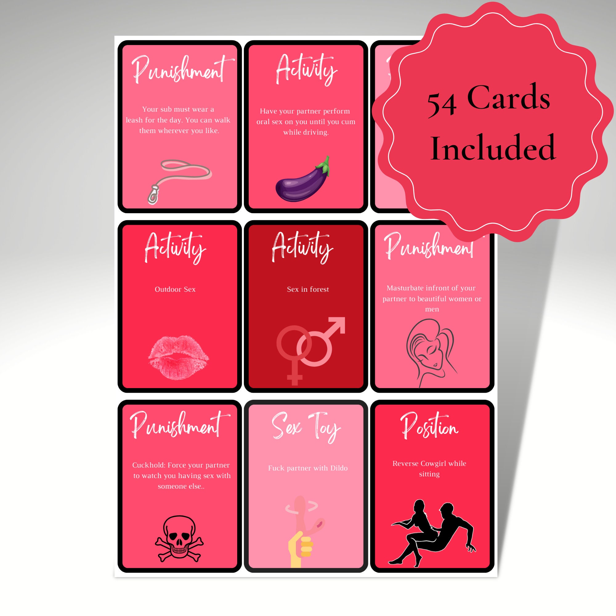 Bdsm Sex Cards Adult Sex Game Instant Download Printable Sex Position Cards Couples