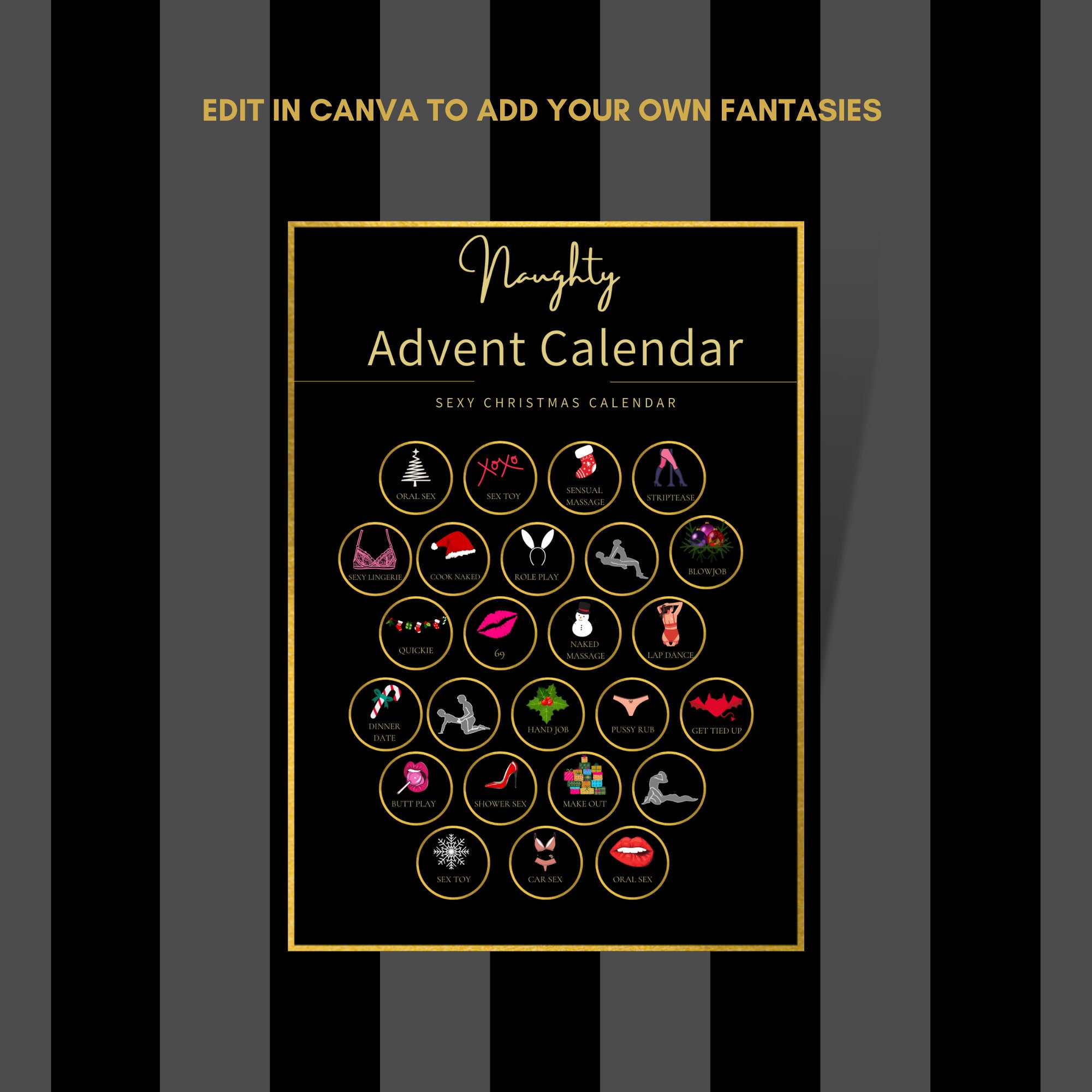 Sexy Advent Calendar For Couples Printable Naughty Christmas T Sexy