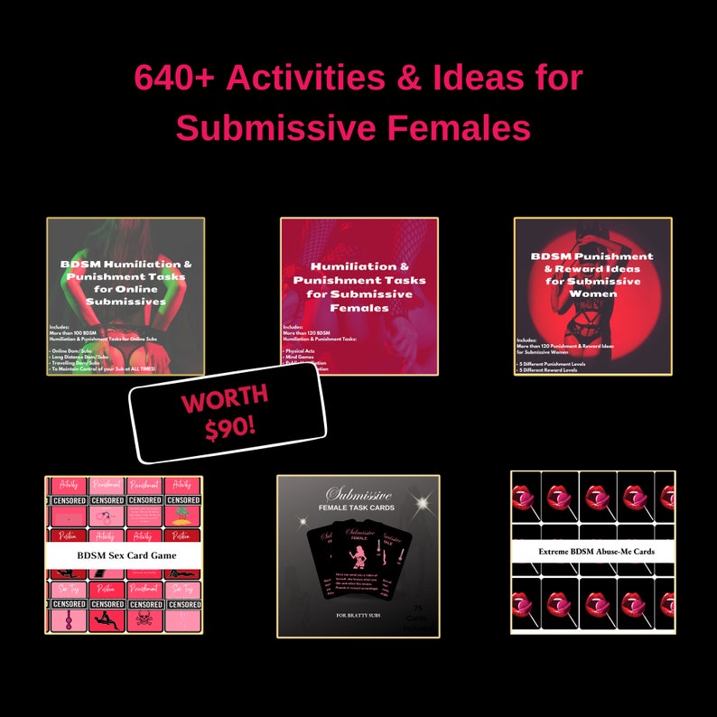 Submissive Female Bundle 640 Bdsm Tasks Ideas And Prompts For The