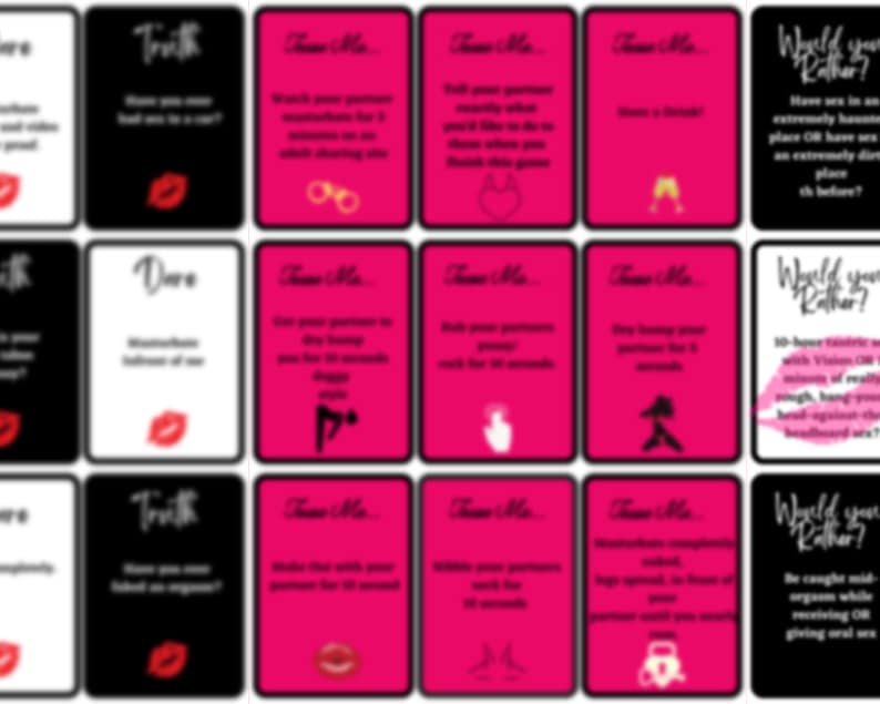 Kinky Foreplay Couples Card Game Bundle Printable Drinking - Etsy