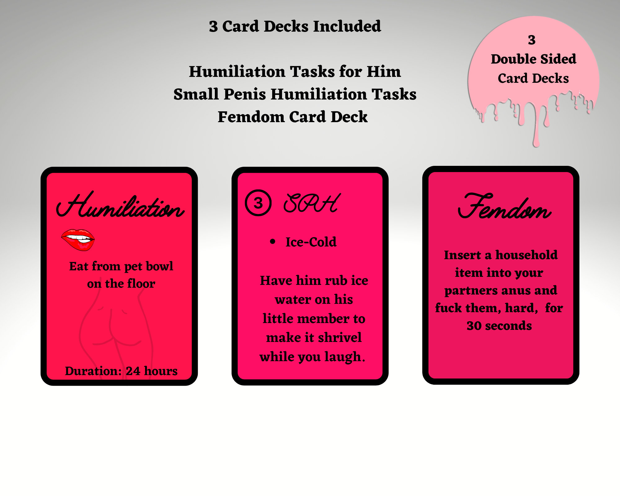 The Submissive Male Humiliation Sex Bundle - Includes Femdom Cards, Humiliation Tasks, Small ...