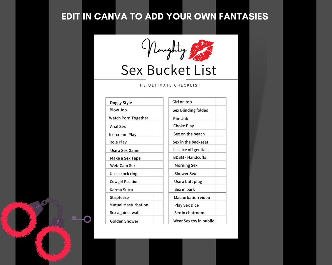 Sex Bucket List - Printable Adult Game - Sex Challenge - Sexy Gift for Him - Instant Download - Etsy