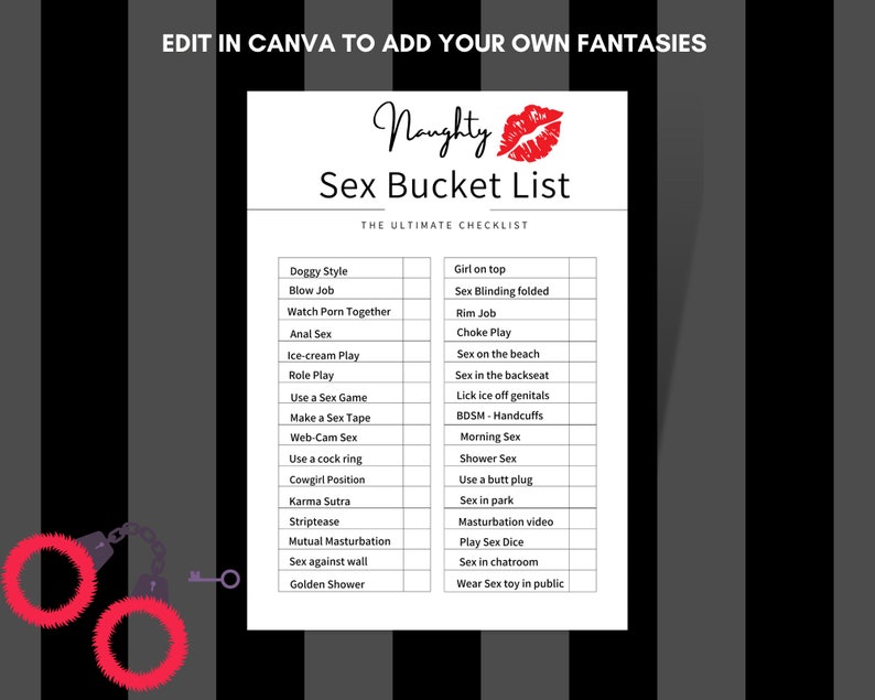 Sex Bucket List - Printable Adult Game - Sex Challenge - Sexy Gift for Him - Instant Download - Etsy