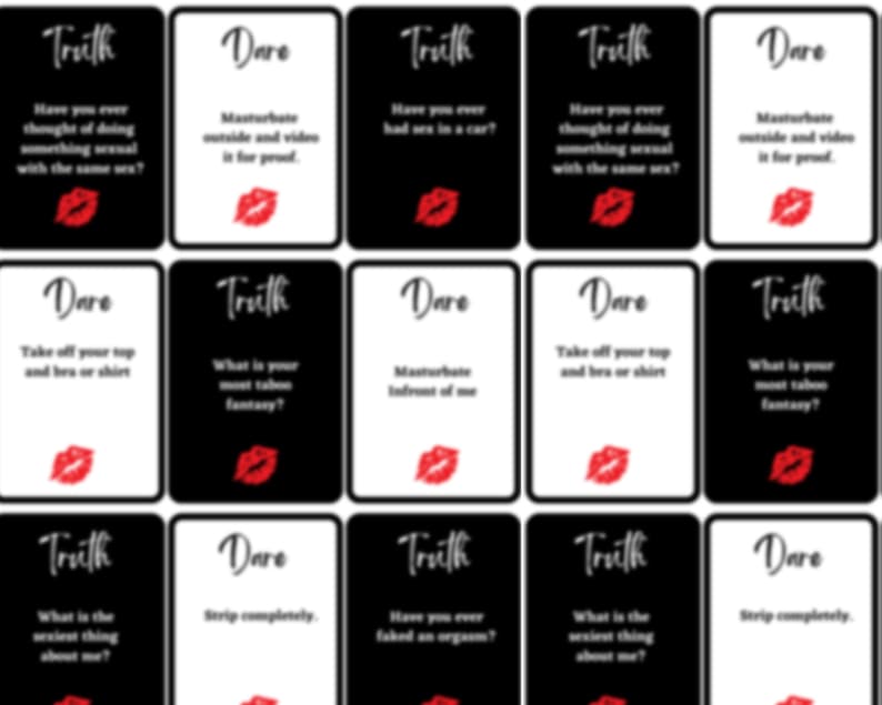 200+ Naughty Truth or Dare Game Cards, Dirty Printable Sex Game for ...