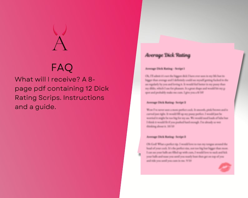 12 Dick Rating Scripts and Instructions for Adult Content Creators and Couples - SPH- Instant ...