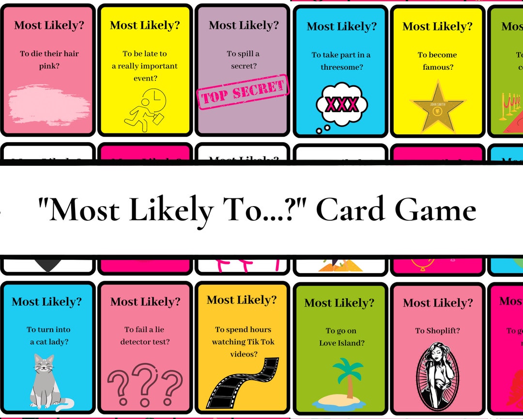 Most Likely to Game - Printable Game Cards - Adults Party Game ...
