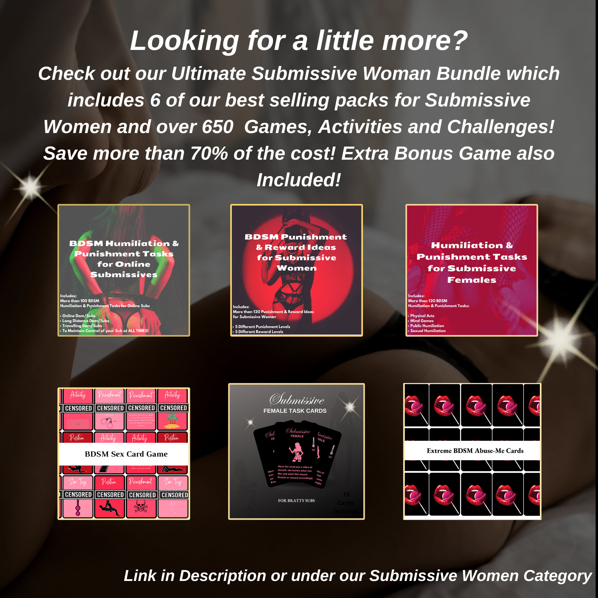 Extreme BDMS Humiliation and Punishment Sex Cards for Submissive Females - BDSM Dominant Gift ...