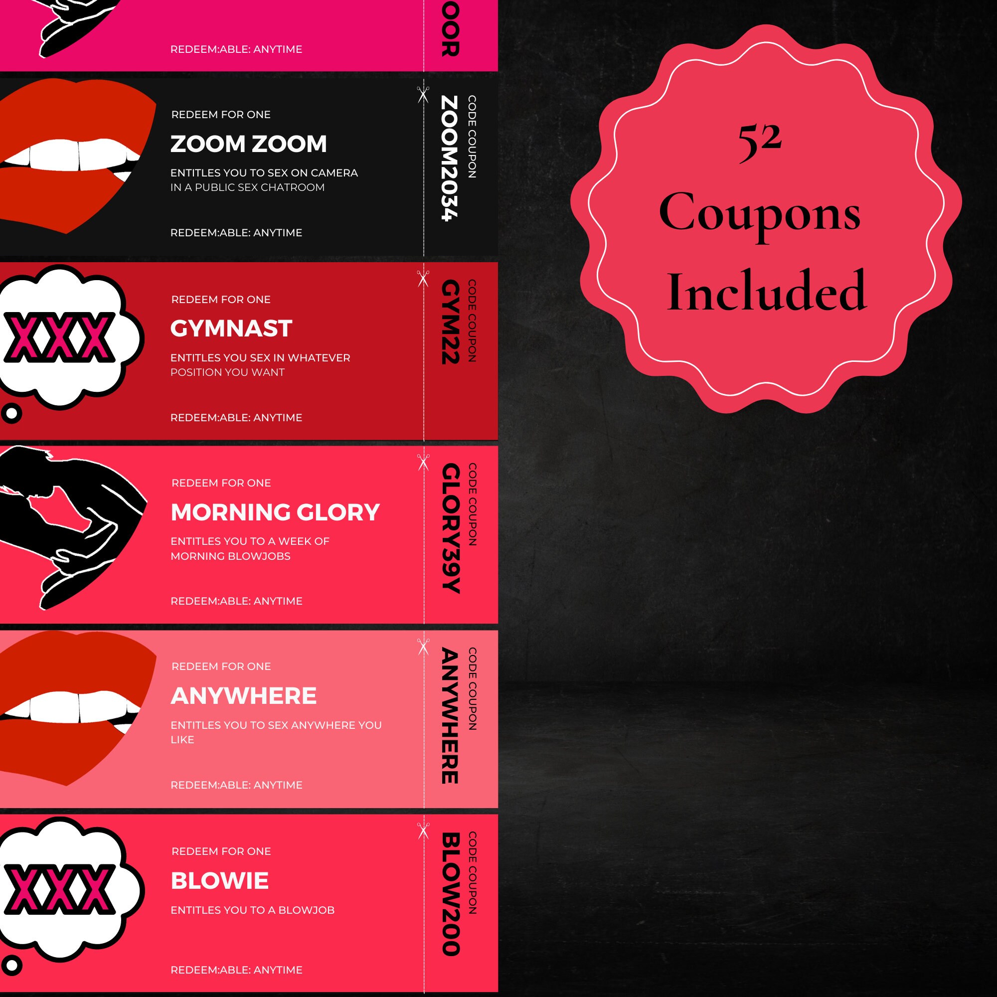 Sex Coupons for Him - Printable Sex Game - Kinky Adult Coupons ...