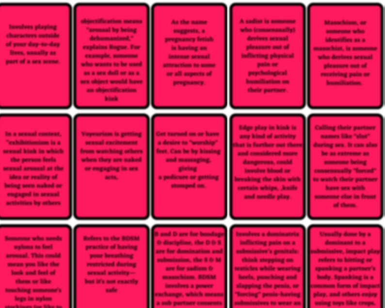 Kink And Fetish Cards Sex Cards For Adults Instant Download Etsy