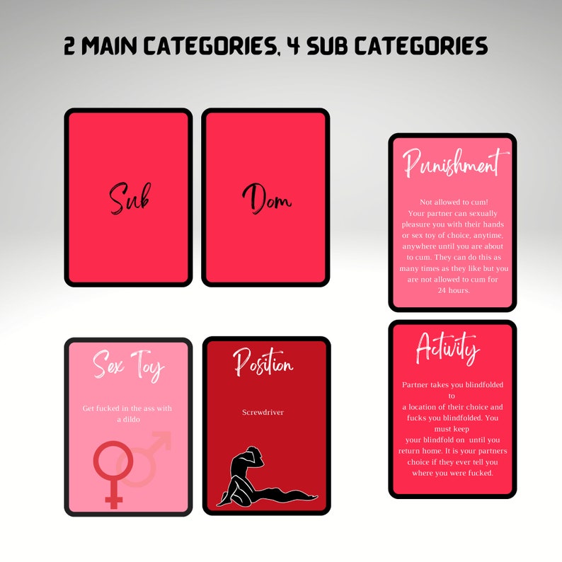 Bdsm Sex Cards Adult Sex Game Instant Download Printable Sex Position Cards Couples