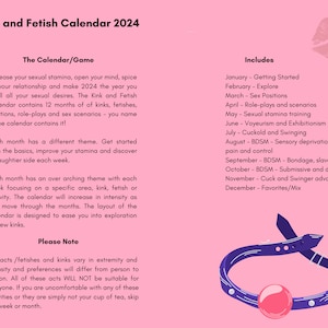 Kink and Fetish Calendar 2024 - BDSM, Roleplay (digital Download) - Etsy