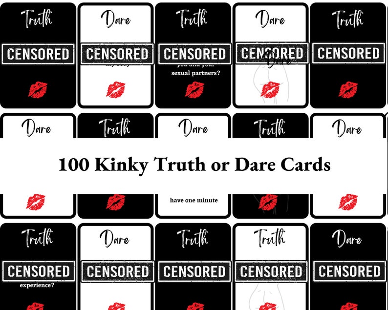 100 Kinky Truth Or Dare Cards Couples Foreplay Game Couples Etsy