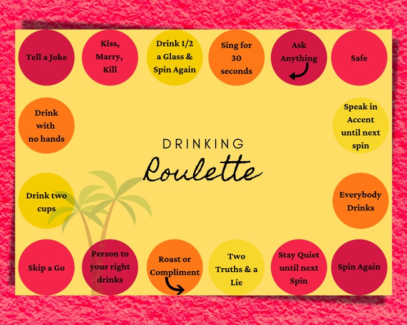 Drinking Party Games Bundle, Printable Board Games for Adults. Includes Drunk Roulette, Spin the ...