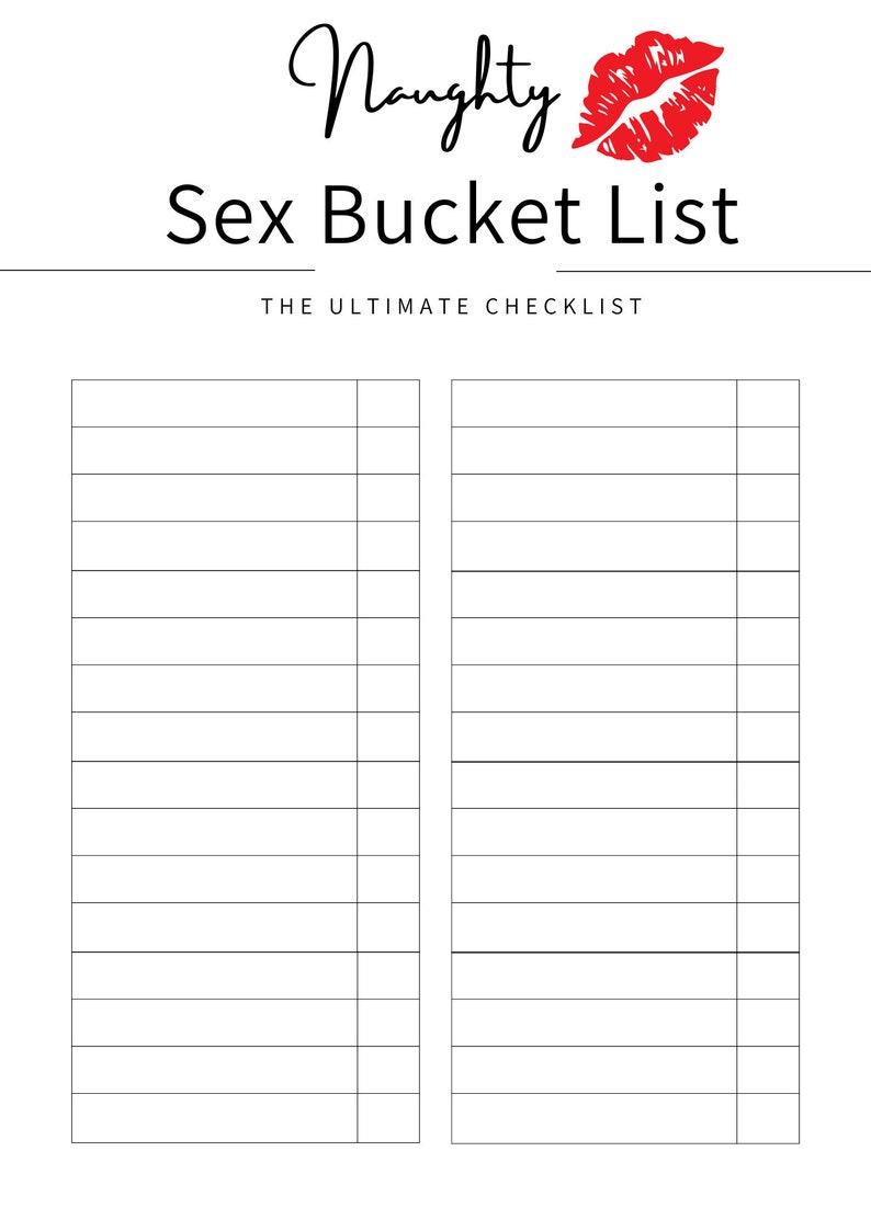 Sex Checklist Template Naughty Sex Bucket Challenge Canva Editable
